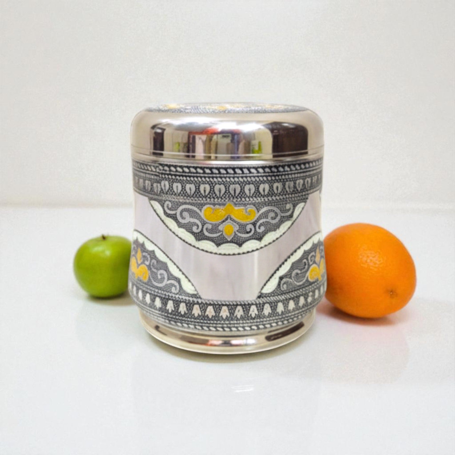 Antique Stainless Steel Dabba – 1.75L | Traditional Storage Container ...